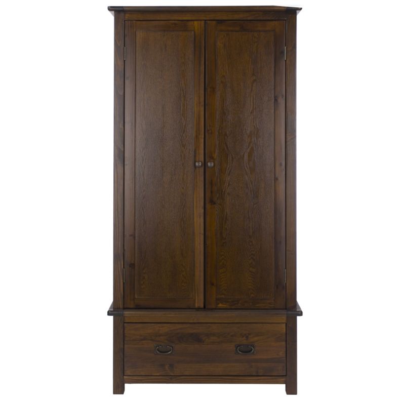 Boston Dark Wood 90cm Combi Wardrobe | Interior Envy