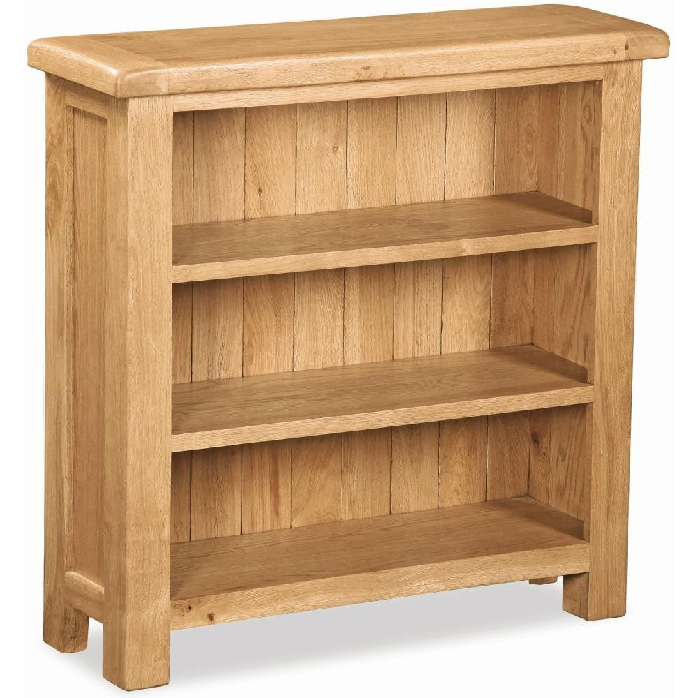 Sailsbury Solid Oak Low Bookcase - 90cm | Interior Envy