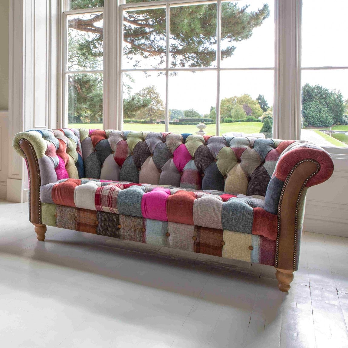 Harlequin Fabric Patchwork Chesterfield Sofa | Interior Envy