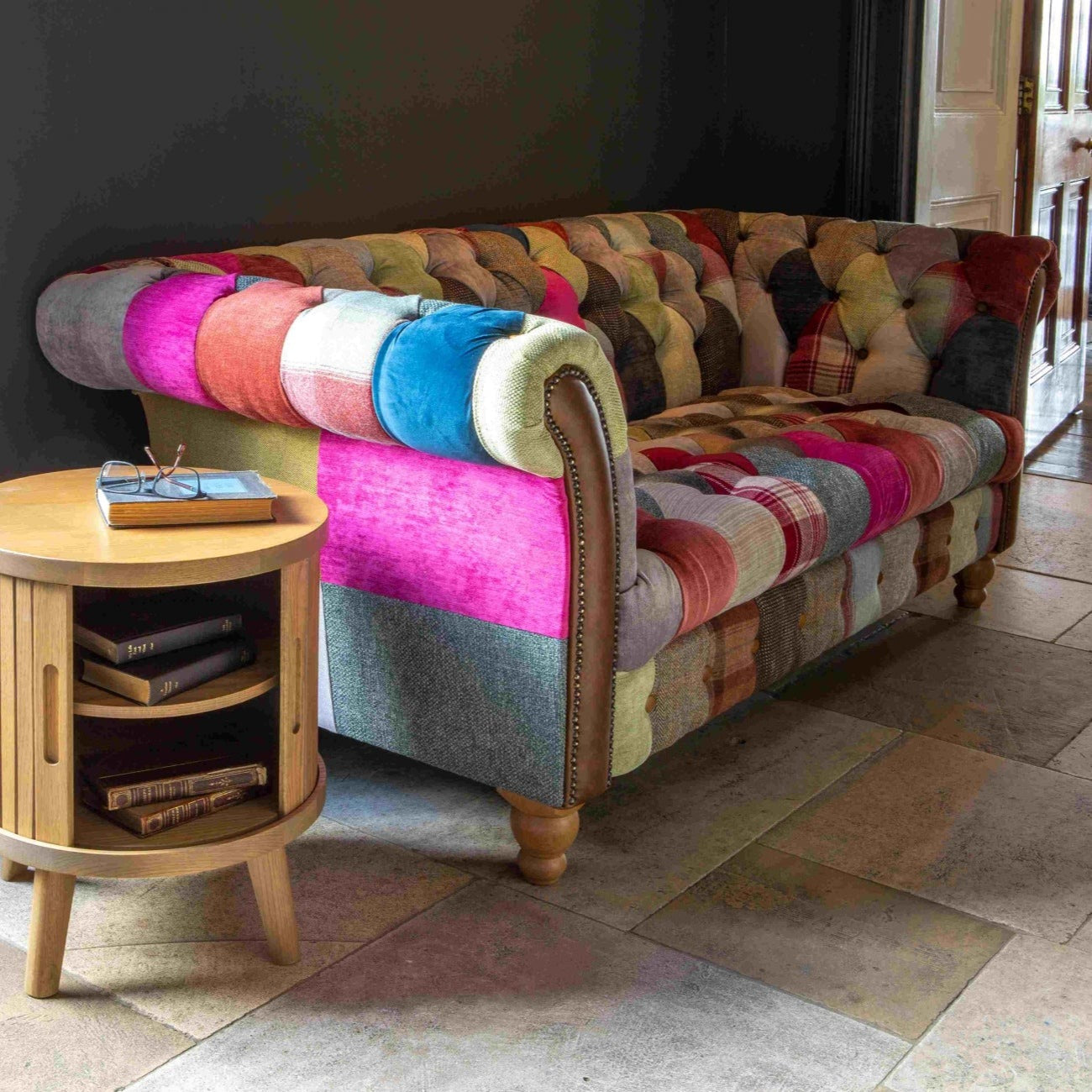 Harlequin Fabric Patchwork Chesterfield Sofa | Interior Envy