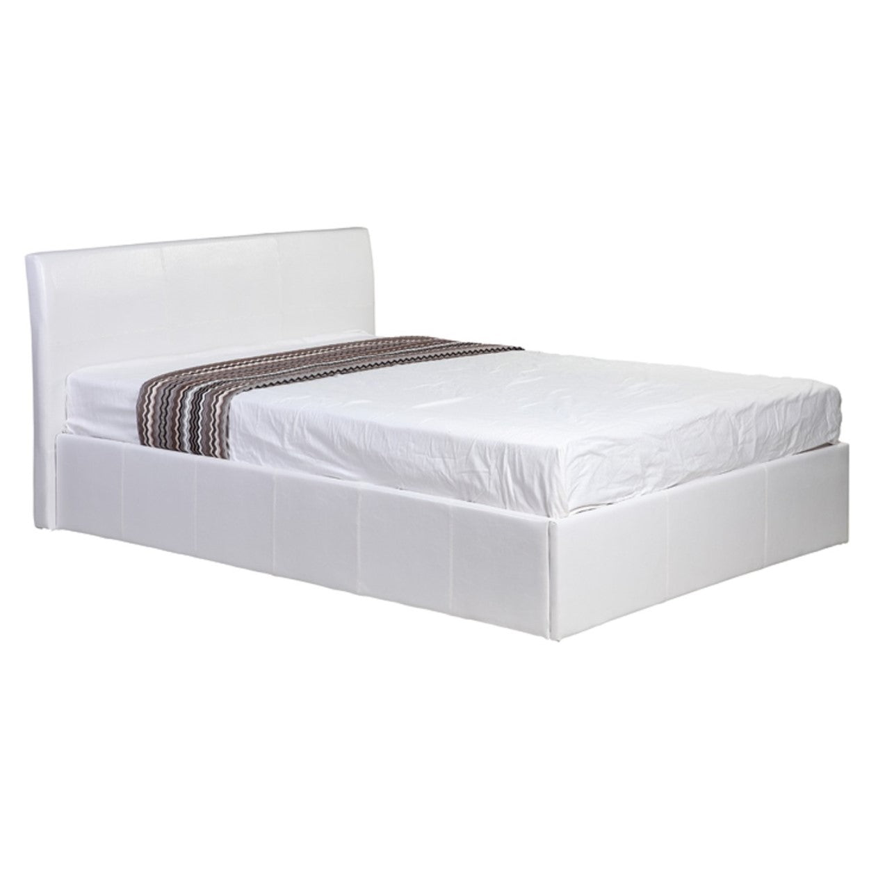 Fusion Small Double 4ft Storage Bed - White Faux Leather – Interior Envy