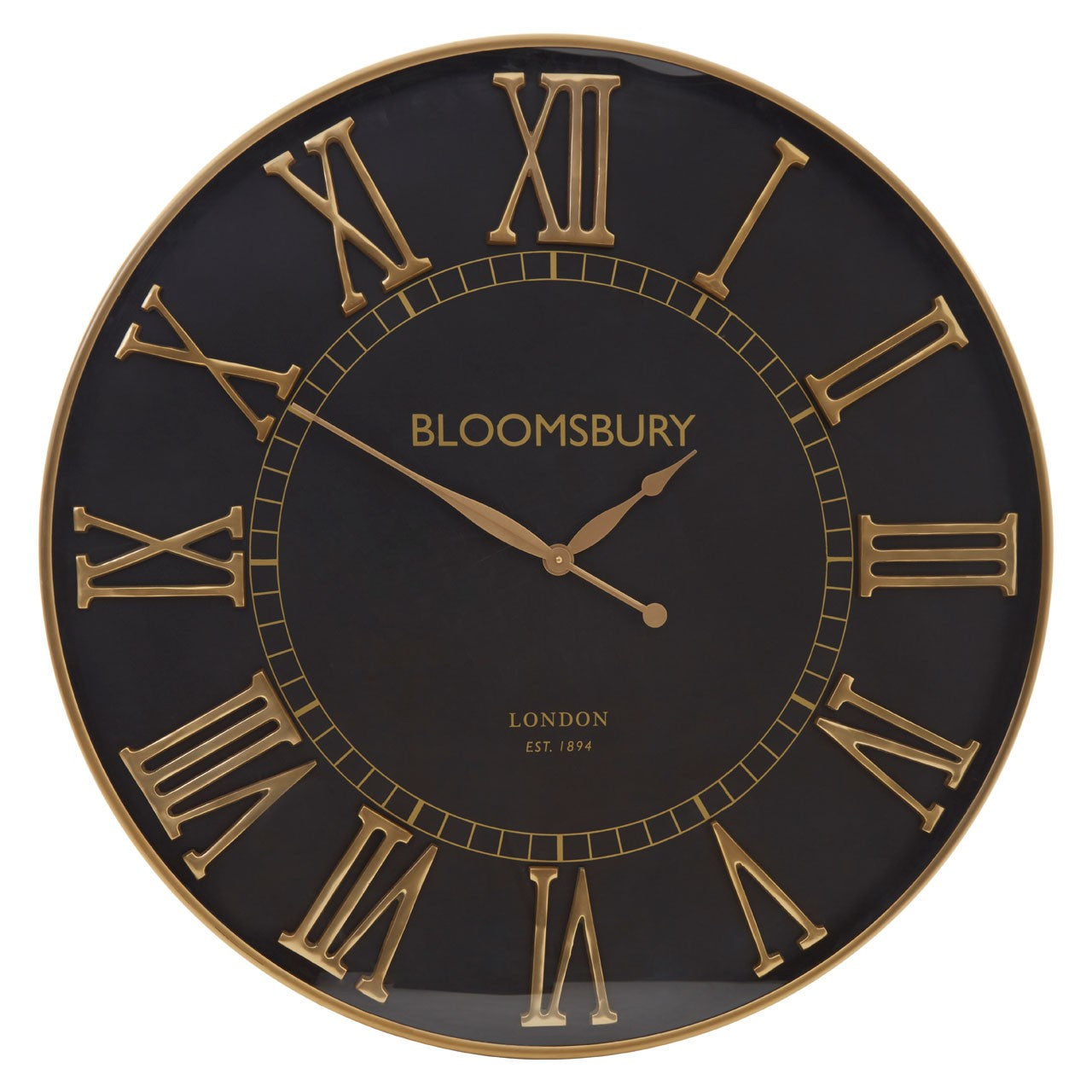 Mateo Large Black Wall Clock - 92cm | Interior Envy