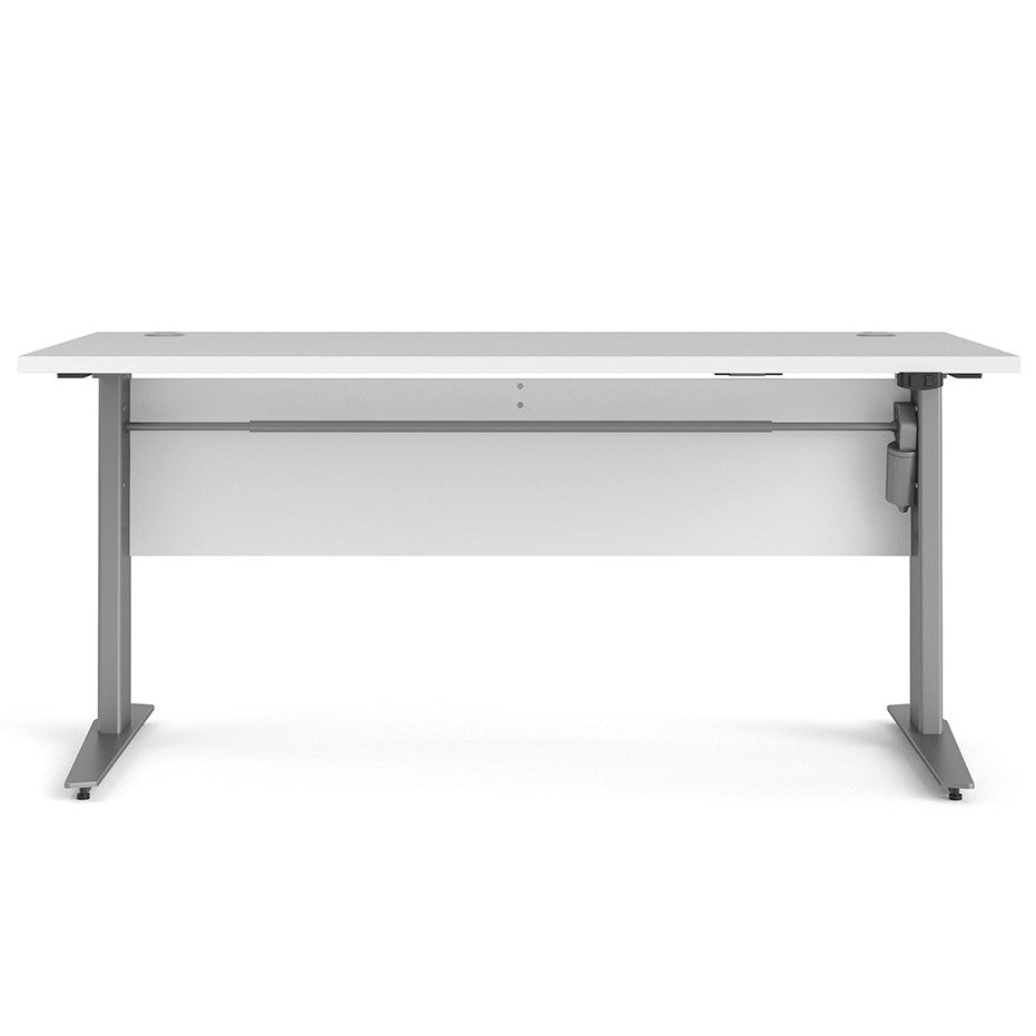 Pria Height Adjustable Electric Control Desk 150cm - White & Silver Gr ...