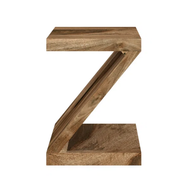 Cube Mango Wood Z Side Table | Interior Envy