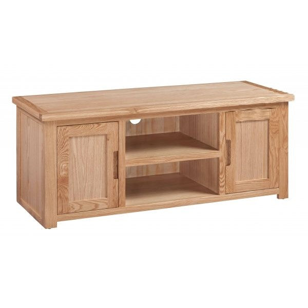 Romsey Solid Oak Large Flat Screen TV Cabinet | Interior Envy