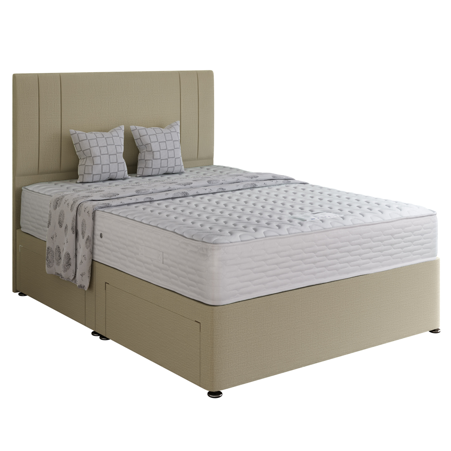 Soft Flex Memory Divan Bed Set - Base + Headboard + Mattress - Choice ...