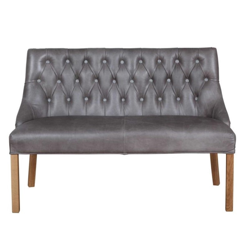 Stanton Buttoned Back Vintage Leather Dining Bench - Choice Of Size ...