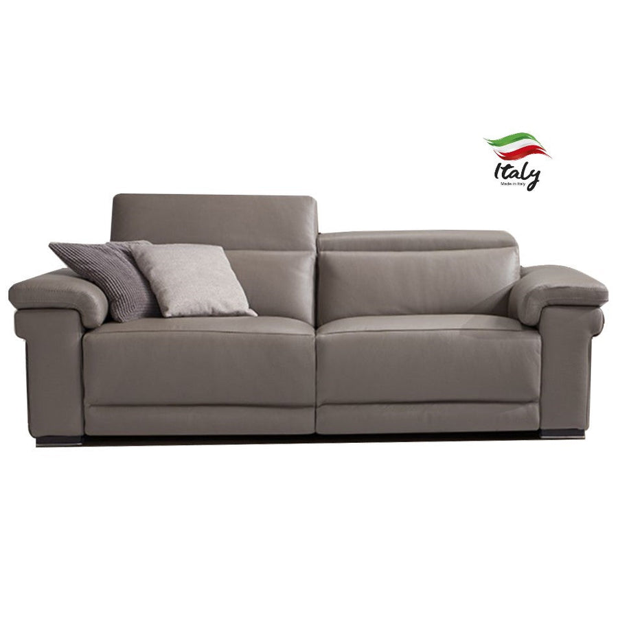Elettra Italian Leather Power Recliner With Adjustable Headrests Sofa ...