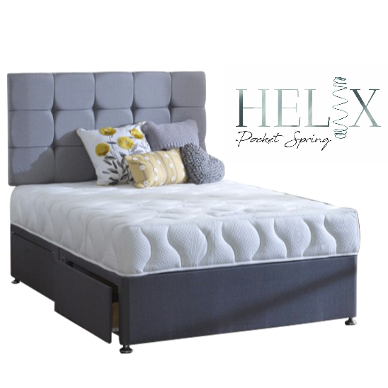 Helix Rapture 1000 Pocket Spring Encapsulated Blu Cool Memory Foam Div ...