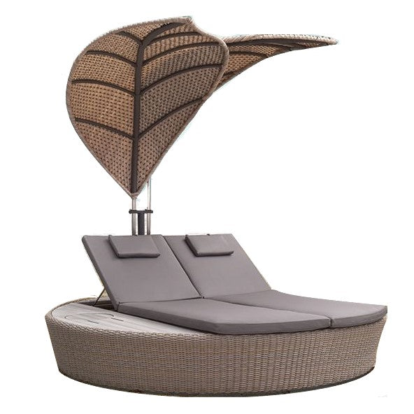 Tropical Palms Luxury 360° Swivel Rotating Rattan Day Bed | Interior Envy